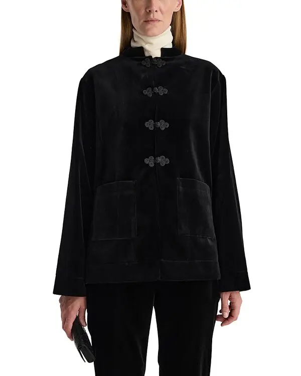RÓHE Cotton Velvet Pankou Closure Jacket - Black