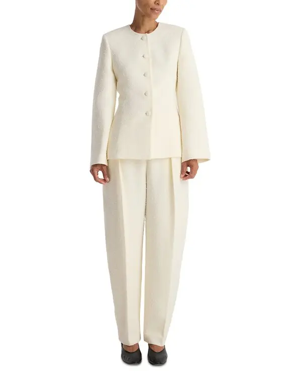 RÓHE Wool-blend Boucle Knit Shaped Blazer