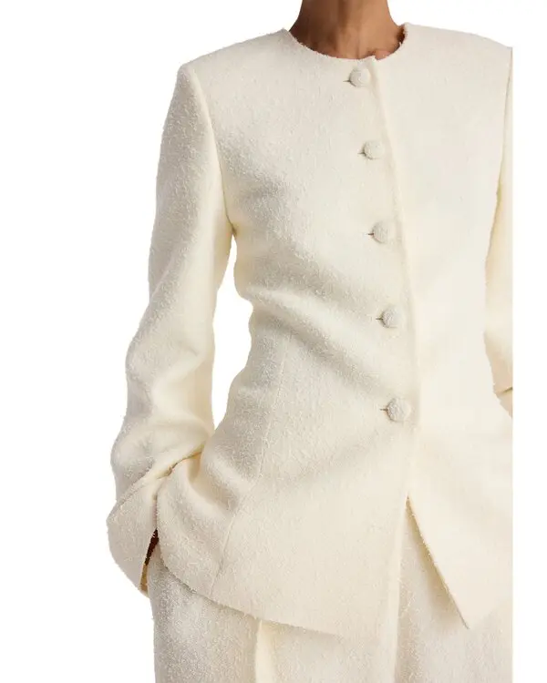 RÓHE Wool-blend Boucle Knit Shaped Blazer