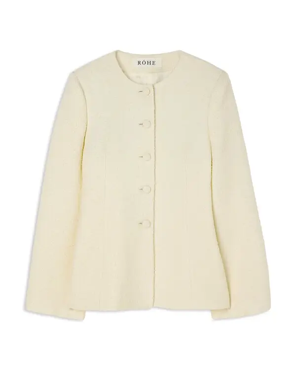 RÓHE Wool-blend Boucle Knit Shaped Blazer
