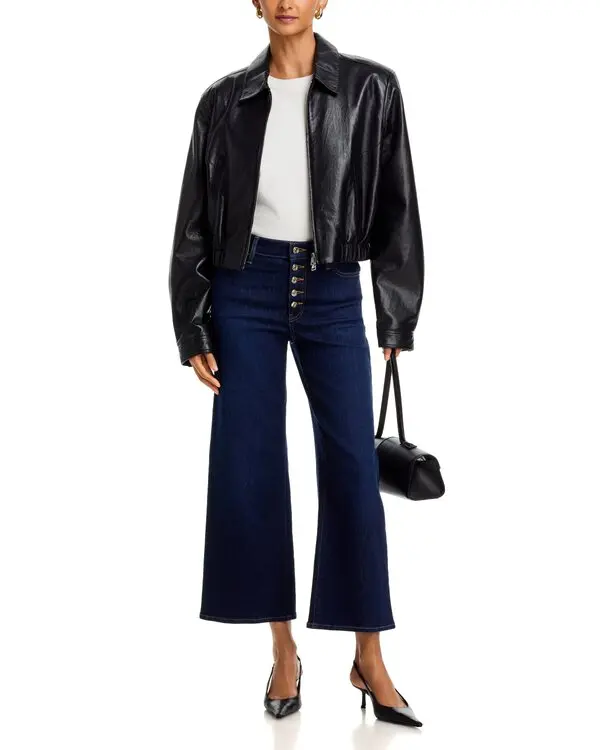 FRAME Le Pixie Slim Palazzo Exposed Button Jeans