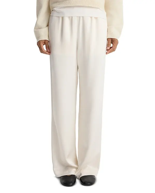 RÓHE Relaxed Fit Satin Trousers - Cream