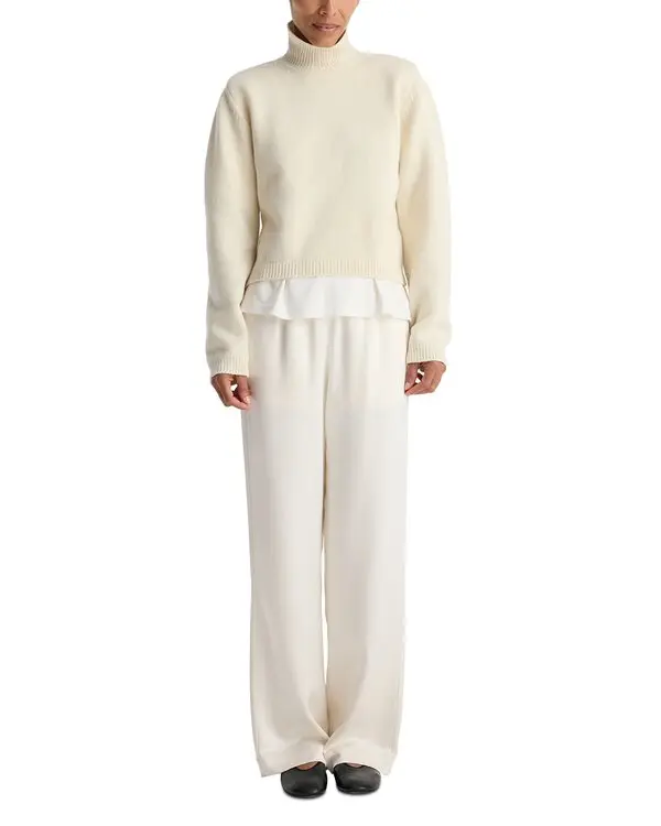 RÓHE Relaxed Fit Satin Trousers - Cream