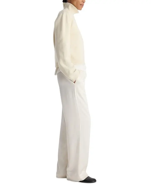 RÓHE Relaxed Fit Satin Trousers - Cream