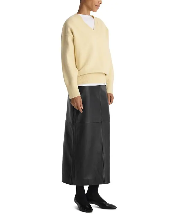 RÓHE Elongated Leather Skirt