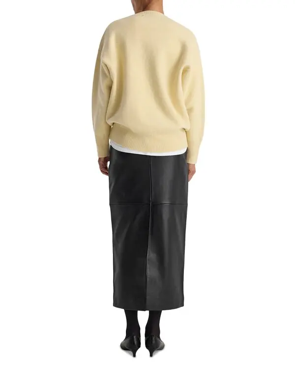 RÓHE Elongated Leather Skirt