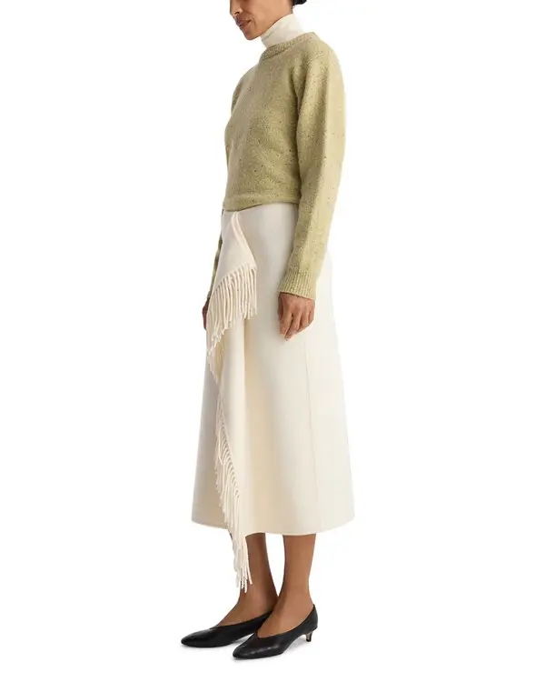 RÓHE Double Faced Wool Cashmere Fringe Skirt