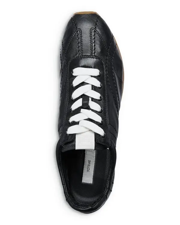 TOTEME Flex Leather Sneakers - Black
