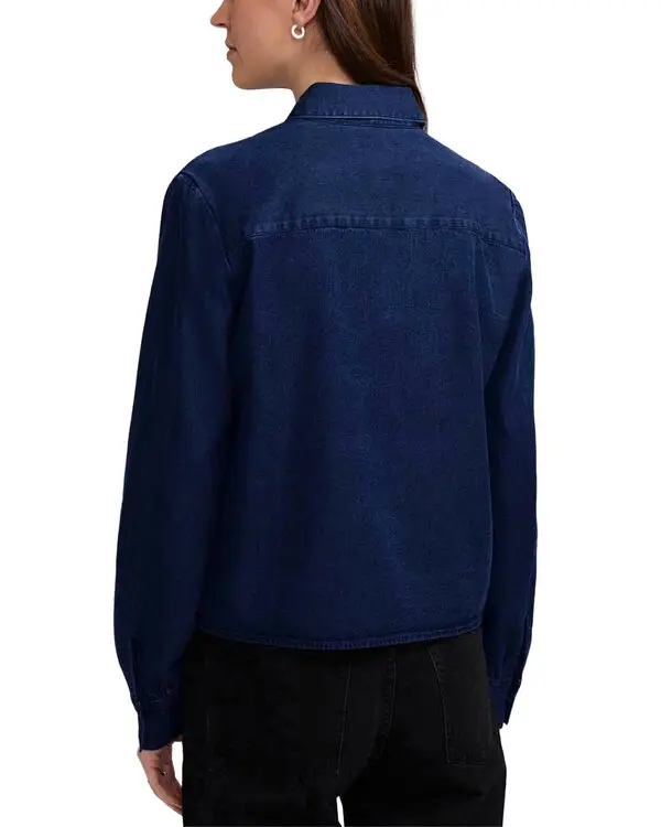 Foxcroft Jodie Cotton Button Front Denim Shirt