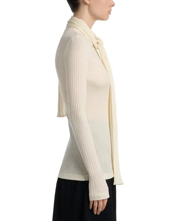 TOTEME Ribbed Sculptural Jersey Scarf Top