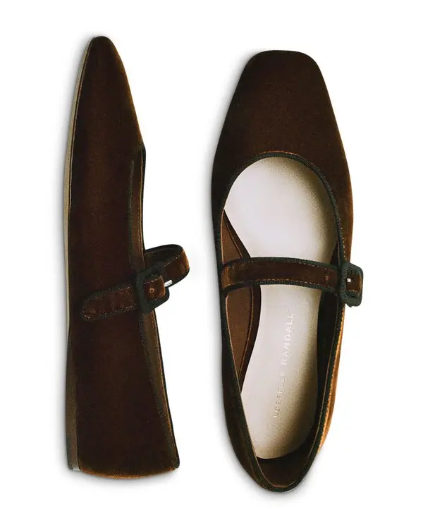LOEFFLER RANDALL Italian Velvet Mary Jane Flats
