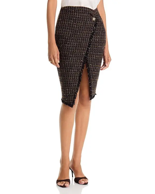 Generation Love Nova Tweed Wrap Skirt - Brown Multi
