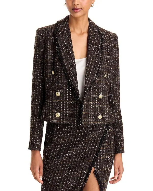 Generation Love Aytul Tweed Double Breasted Blazer