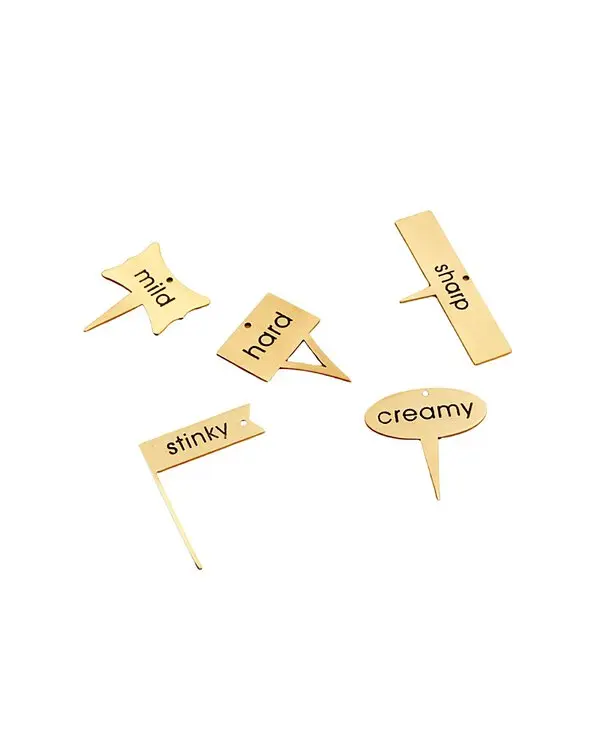 BE HOME Luxe Cheese Markers, Set Of 5