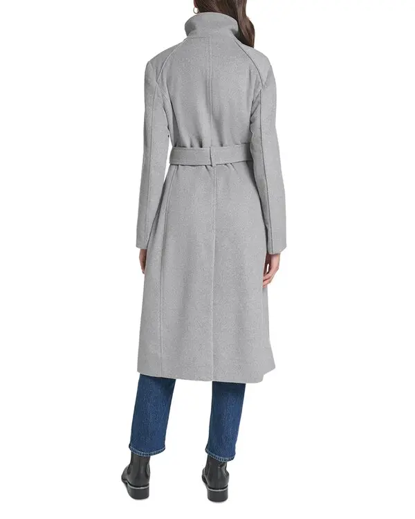 Cole Haan Asymmetric Belted Wool Blend Coat