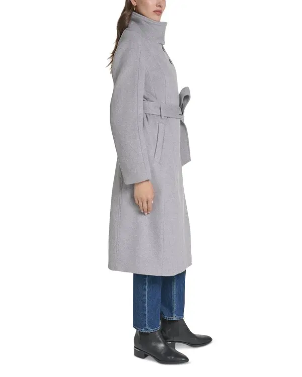 Cole Haan Asymmetric Belted Wool Blend Coat