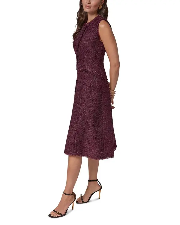 Donna Karan New York Textured Tweed A Line Midi Dress