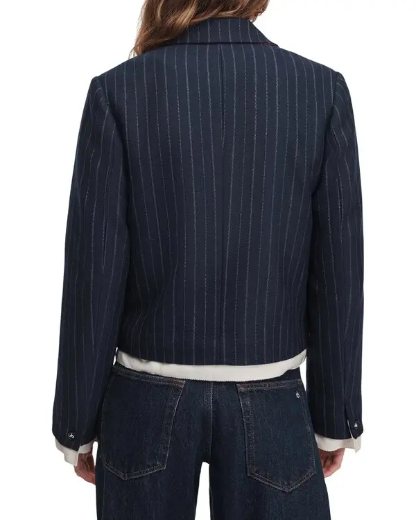 Rag & Bone Lawrence Wool Blend Crop Blazer - Navy