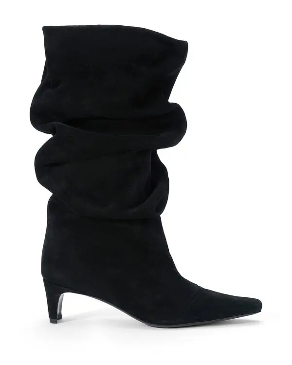 Staud Wally Suede Slouch Boots - Black