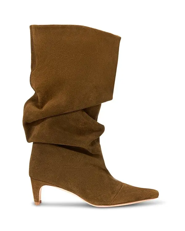 Staud Wally Suede Slouch Boots - Cigar