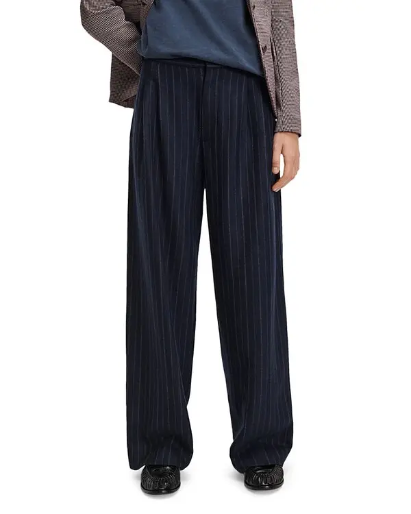 Rag & Bone Lawrence Wool Blend Tailored Pants - Navy