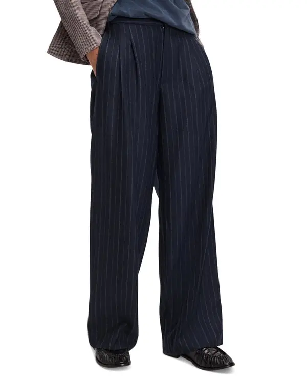 Rag & Bone Lawrence Wool Blend Tailored Pants - Navy