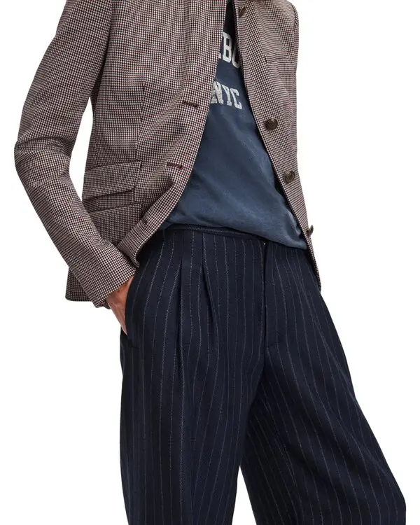 Rag & Bone Lawrence Wool Blend Tailored Pants - Navy