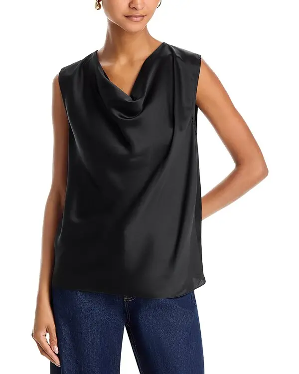 Rag & Bone Vinnie Silk Sleeveless Top - Black