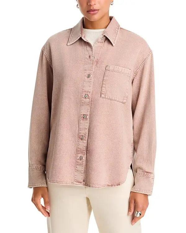 Rag & Bone Connie Cotton & Lyocell Button Up Shirt - Rosestone