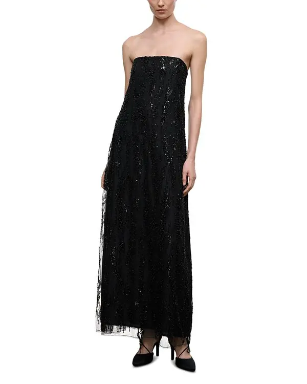Staud Cassie Embellished Maxi Dress - Black