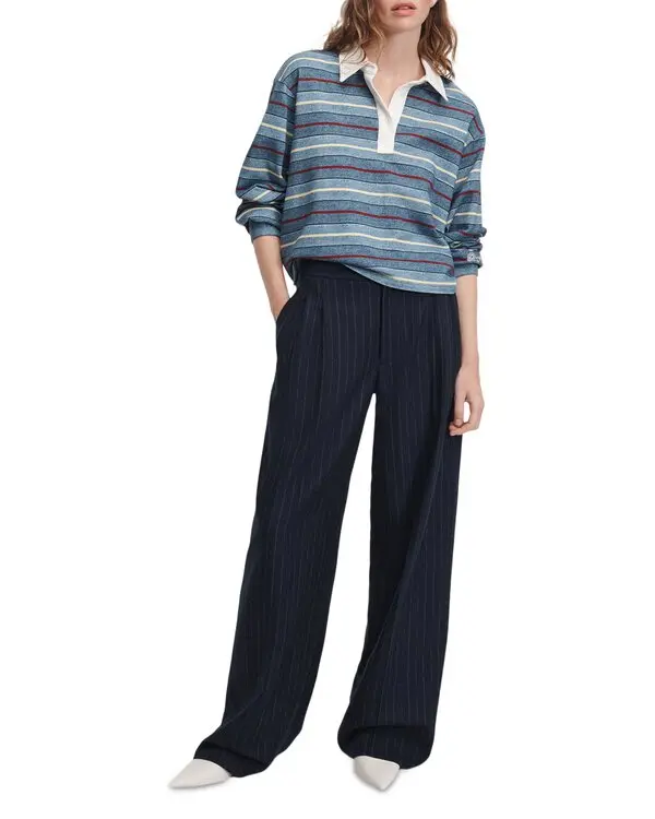 Rag & Bone Rb Miramar Cropped Cotton Rugby Shirt