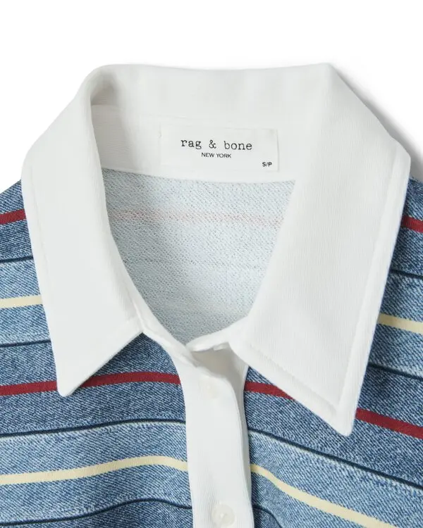 Rag & Bone Rb Miramar Cropped Cotton Rugby Shirt