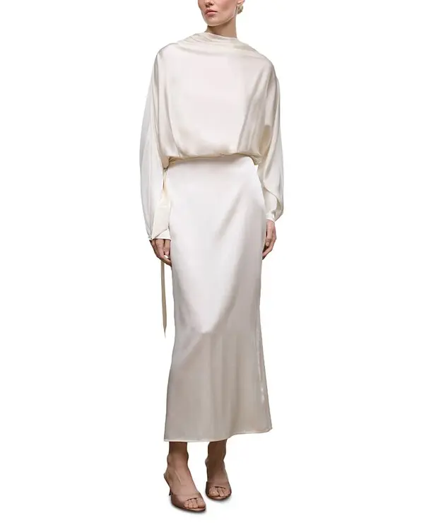 Staud Phoebe Silk Stretch Maxi Dress - Ivory
