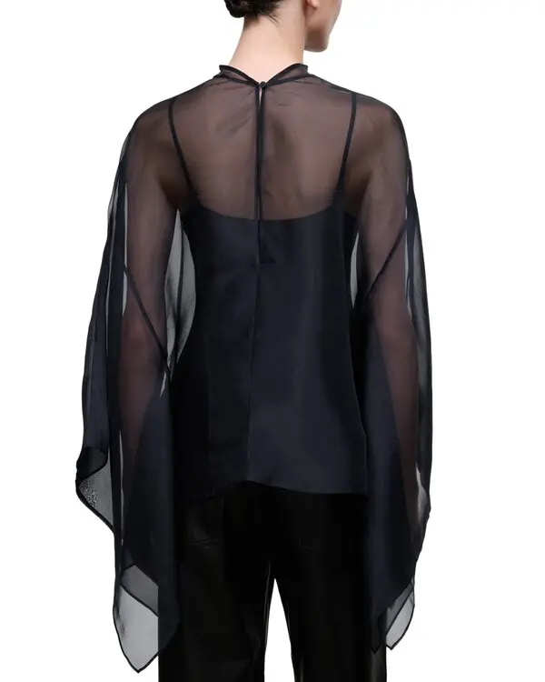 Staud Fia Sheer Silk Top