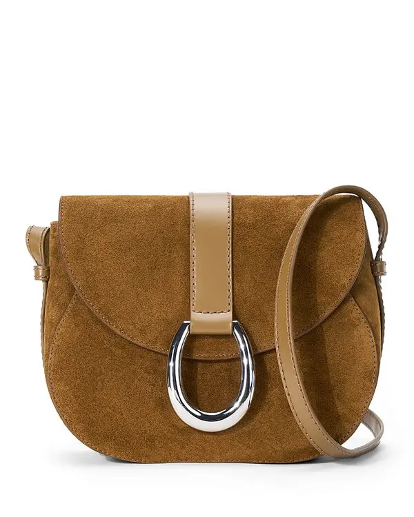 Staud Bella Suede Saddle Bag - Cigar