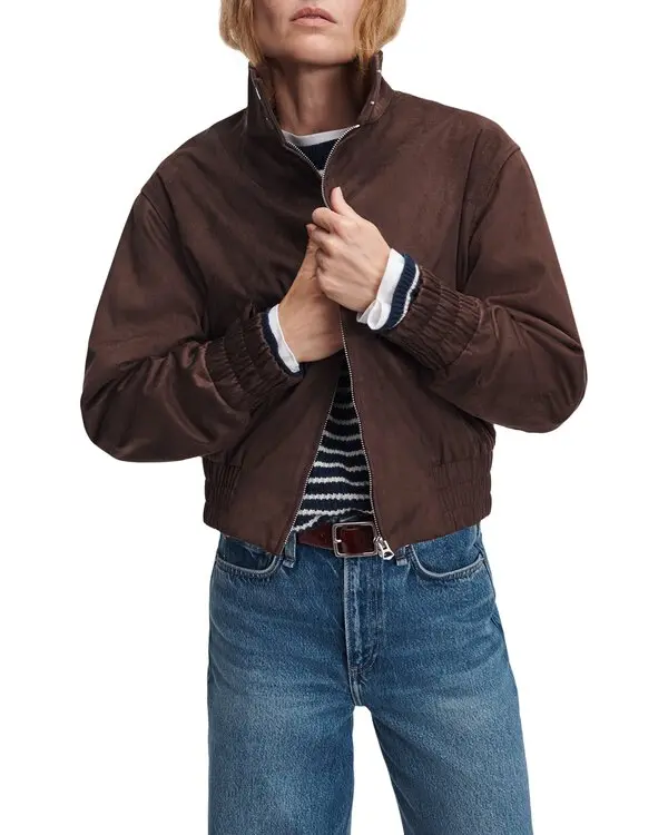 Rag & Bone Eliza Faux Suede Bomber Jacket