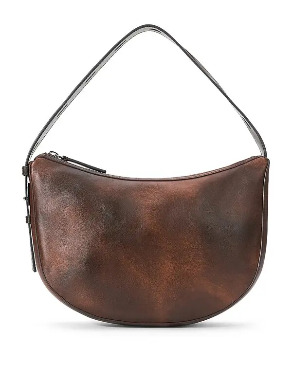 Staud Levi Suede Top Handle Bag - Espresso Distressed