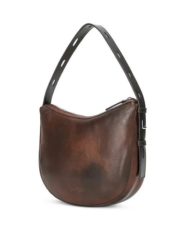 Staud Levi Suede Top Handle Bag - Espresso Distressed
