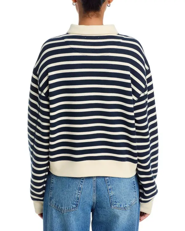 Rag & Bone Vintage Terry Striped Polo Sweatshirt
