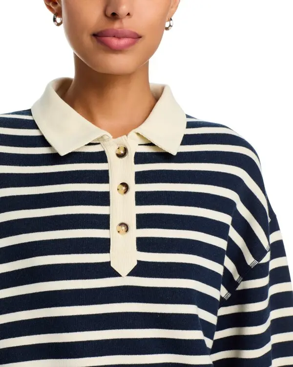 Rag & Bone Vintage Terry Striped Polo Sweatshirt