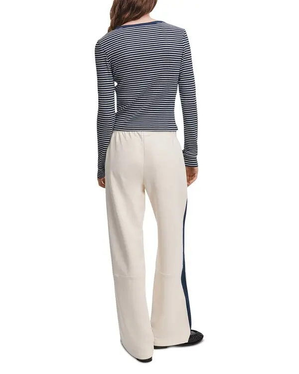 Rag & Bone The Everyday Terry Cotton Seamed Track Pants - Black Multi