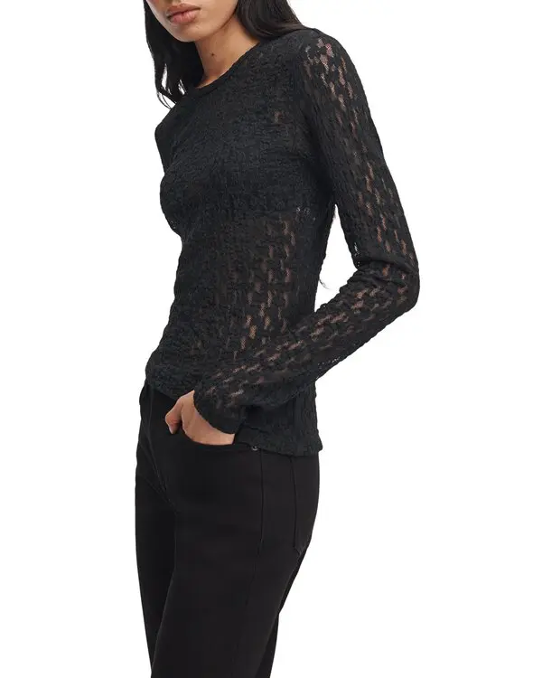 Rag & Bone Bardot Long Sleeve Textured Top