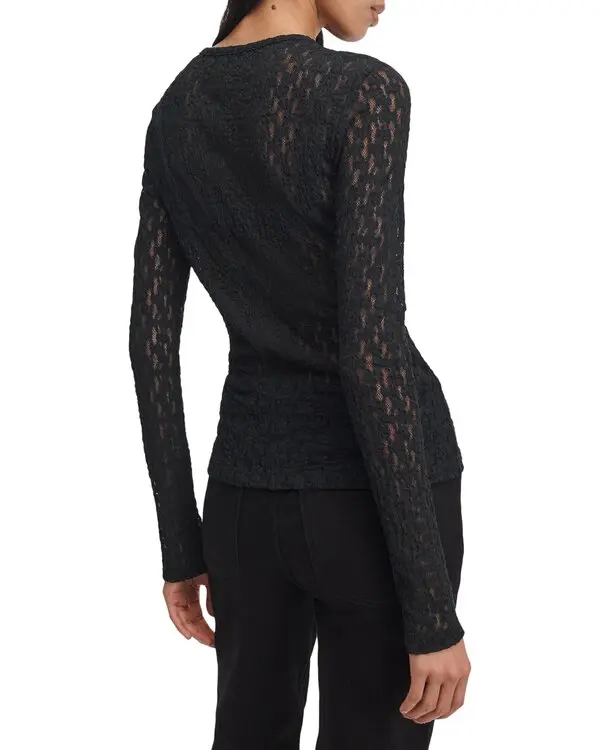 Rag & Bone Bardot Long Sleeve Textured Top