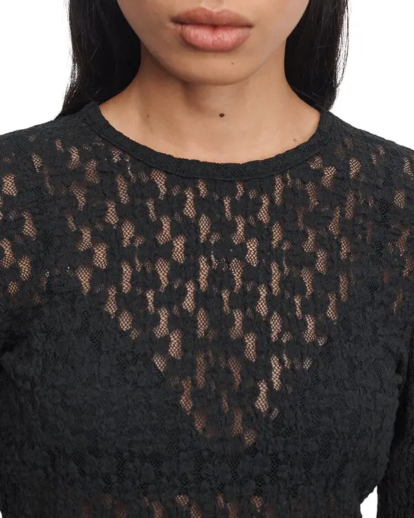 Rag & Bone Bardot Long Sleeve Textured Top