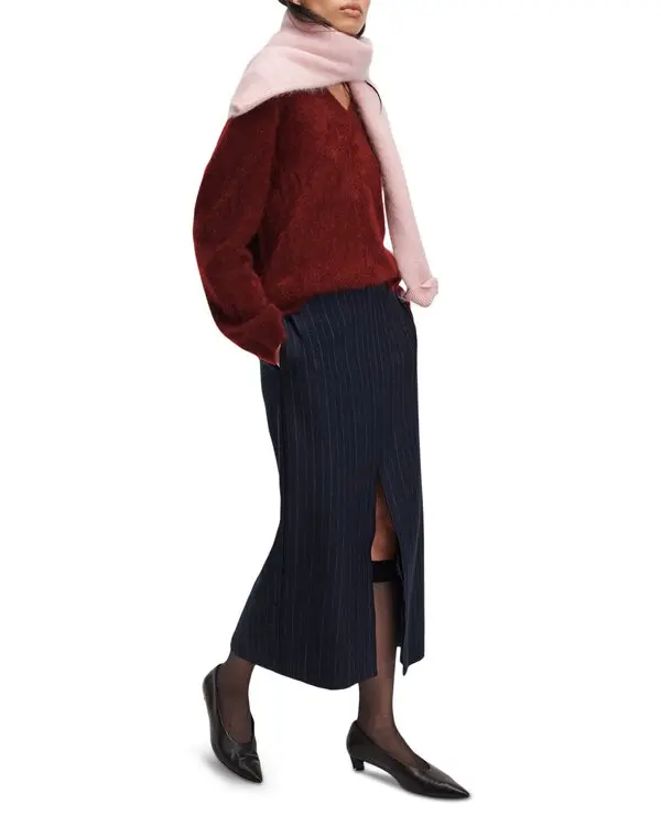 Rag & Bone Jada Brushed Cashmere V Neck Sweater - Pomegranate