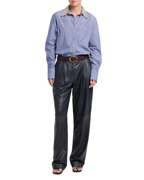 TWP Big Joe Embellished Collar Cotton Shirt
