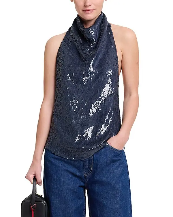 TWP Friday Night Halter Sequin Top