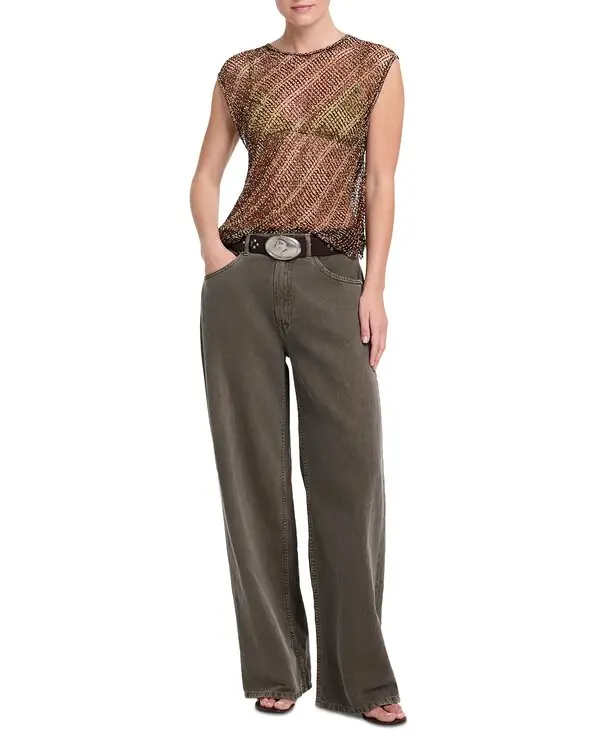 TWP Beaded Net Mesh Top