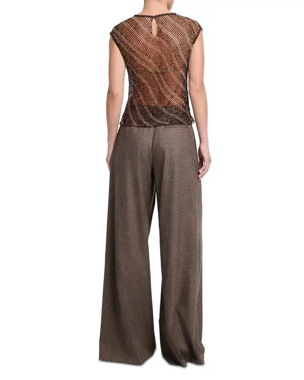 TWP Beaded Net Mesh Top