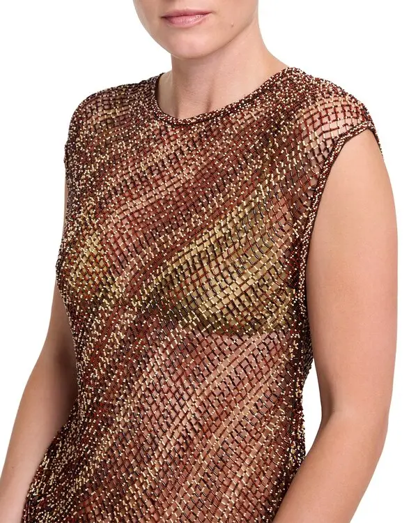 TWP Beaded Net Mesh Top